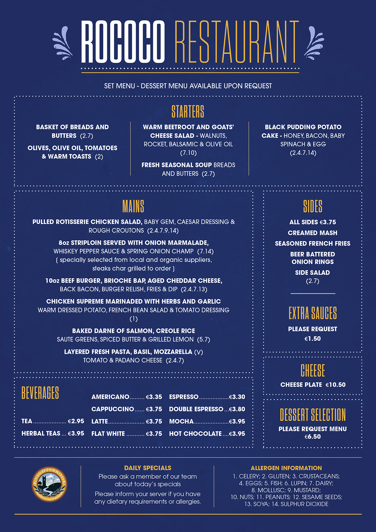 Rococo Restaurant in Meath | Knightsbrook Hotel